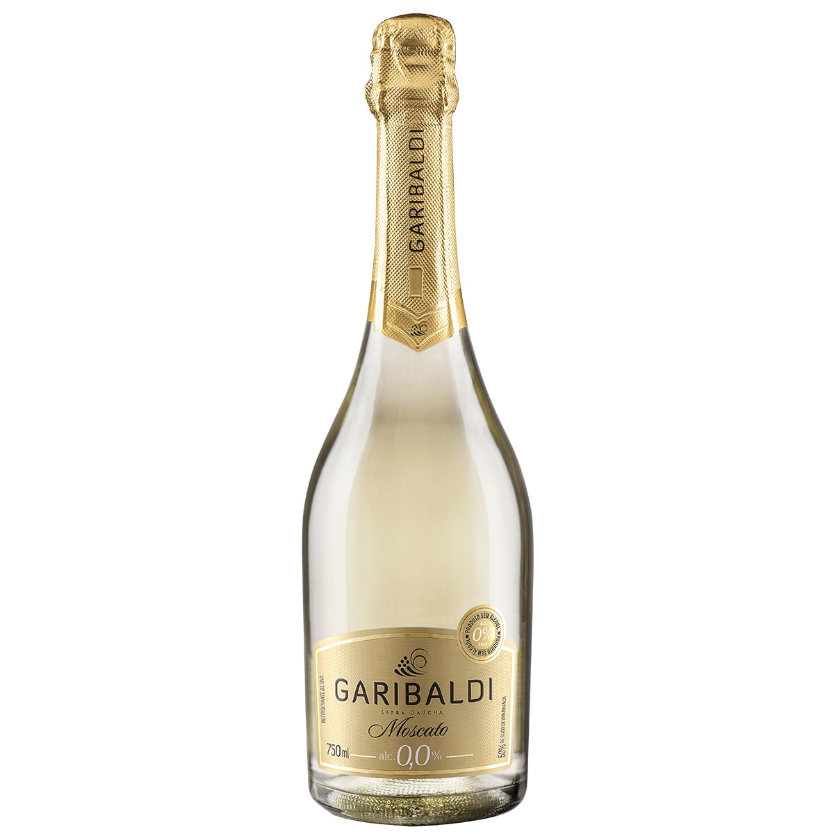 Espumante Garibaldi Moscato Zero Álcool Branco 750ml C/6