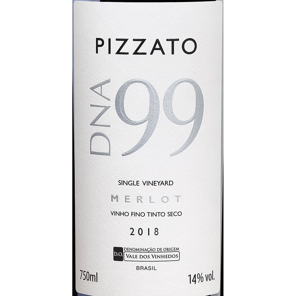 Vinho Pizzato DNA 99 Merlot Safra Histórica 2018 Tinto Seco 750ml